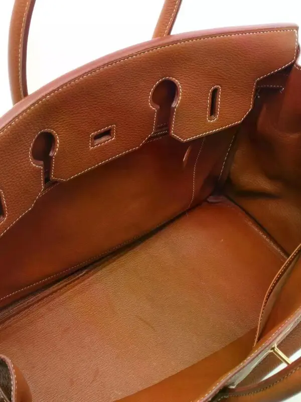 Hermès 2002 35 Birkin Clemence Leather Tote Bag - Brown