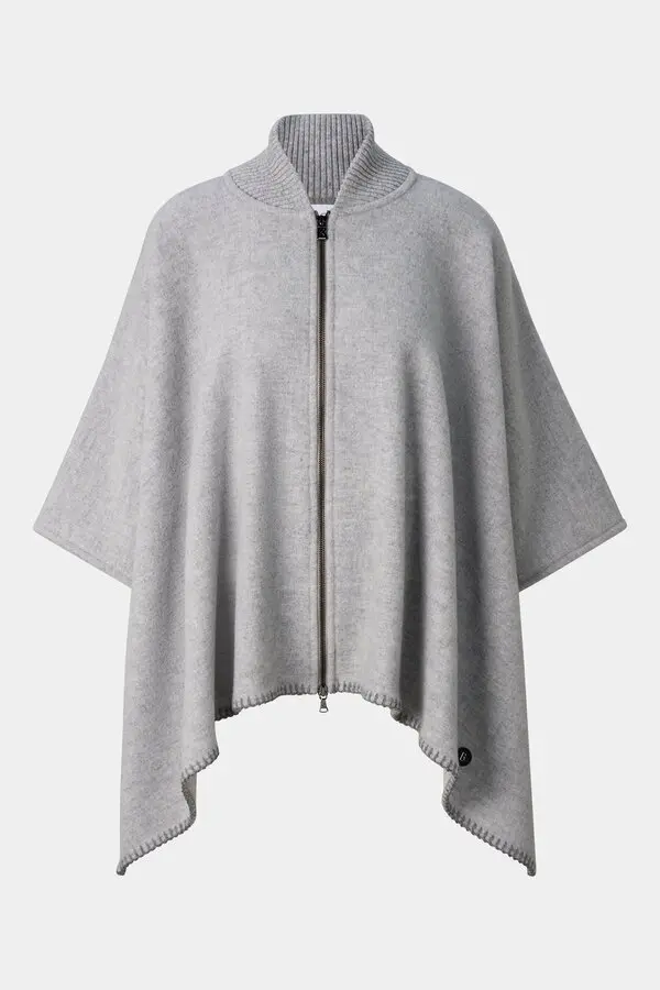Bogner Nellie Wool Mix Poncho - Light Gray