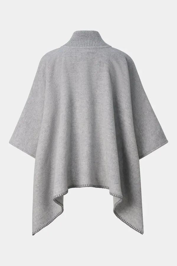 Bogner Nellie Wool Mix Poncho - Light Gray