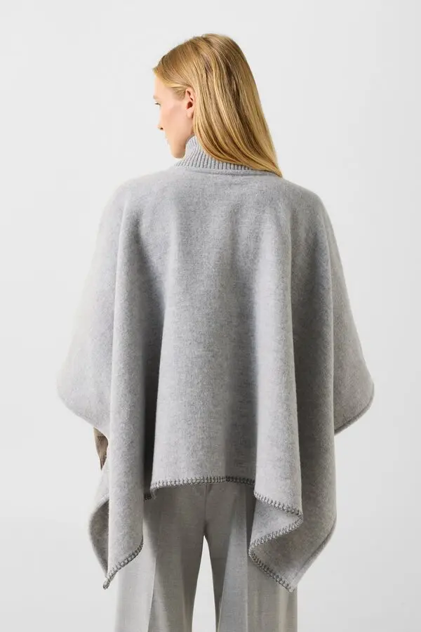 Bogner Nellie Wool Mix Poncho - Light Gray