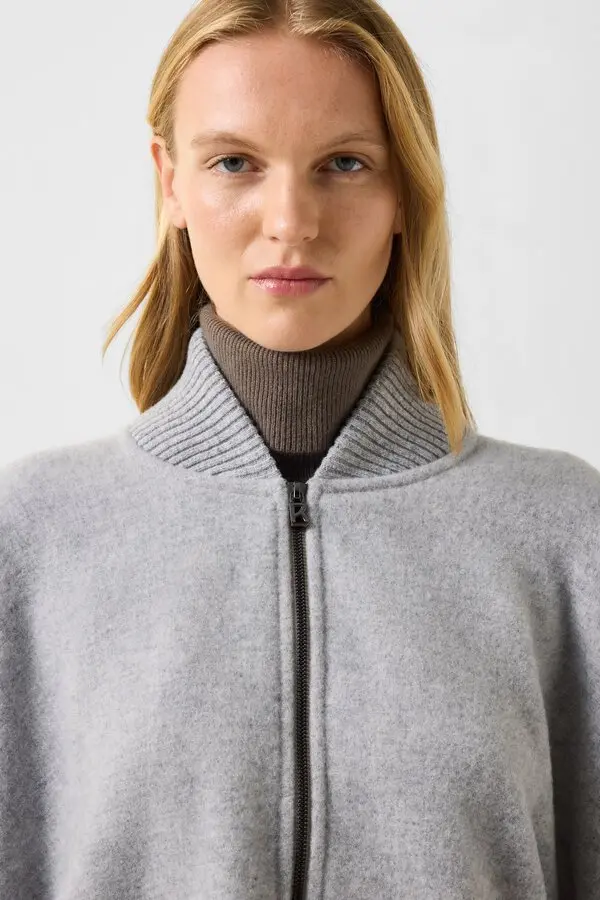 Bogner Nellie Wool Mix Poncho - Light Gray