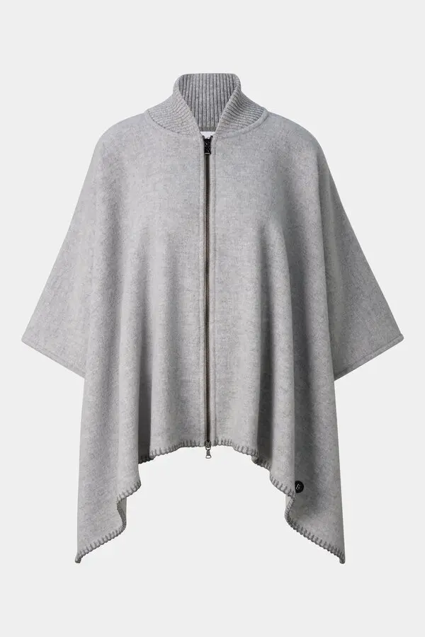 Bogner Nellie Wool Mix Poncho - Light Gray