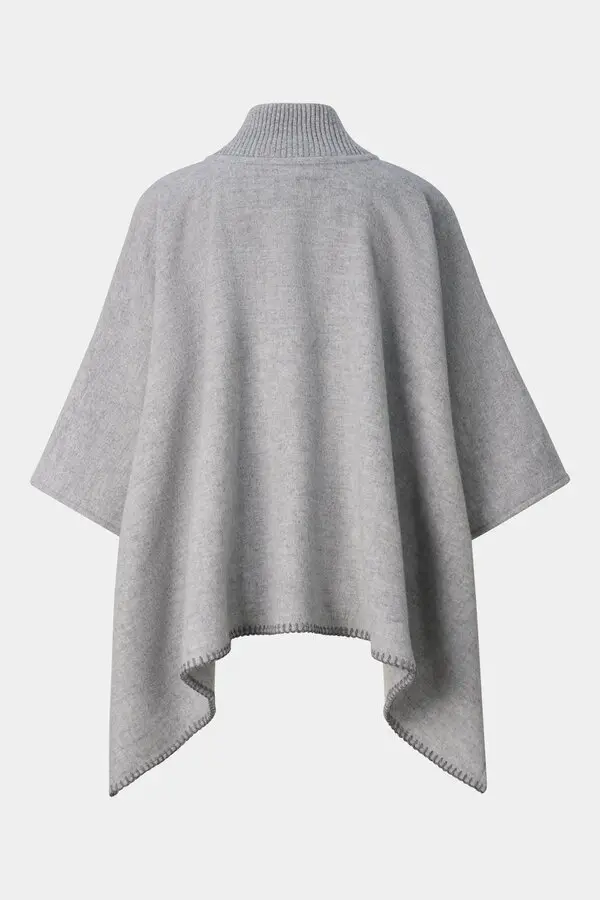 Bogner Nellie Wool Mix Poncho - Light Gray