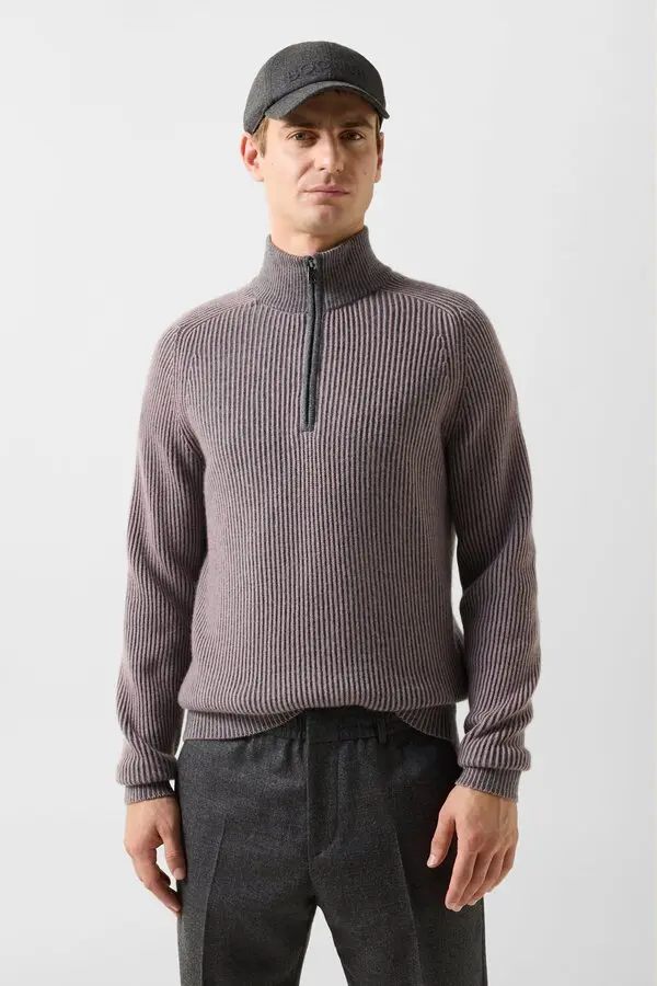 Bogner Dwayne Virgin Wool And Cashmere Turtleneck Sweater - Mauve/gray