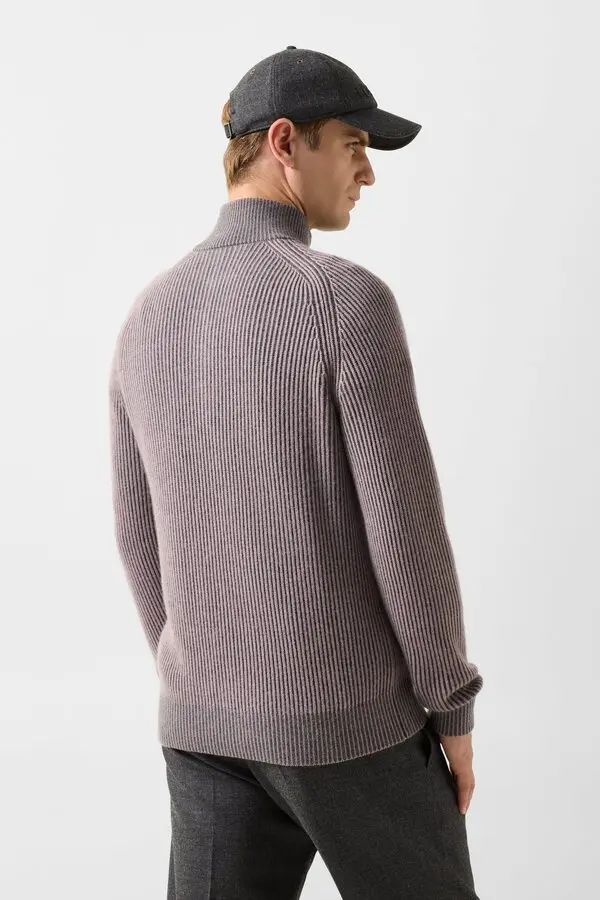Bogner Dwayne Virgin Wool And Cashmere Turtleneck Sweater - Mauve/gray