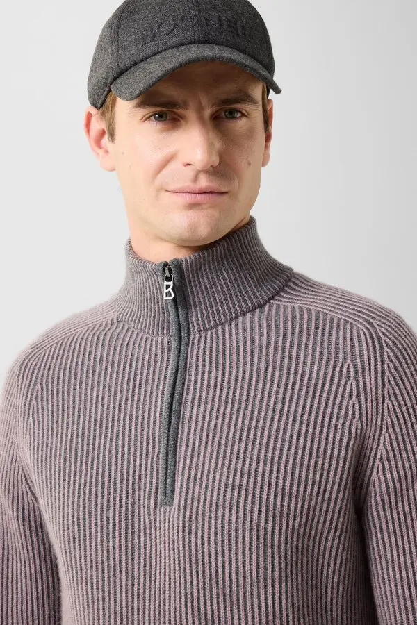 Bogner Dwayne Virgin Wool And Cashmere Turtleneck Sweater - Mauve/gray