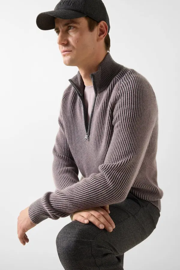 Bogner Dwayne Virgin Wool And Cashmere Turtleneck Sweater - Mauve/gray