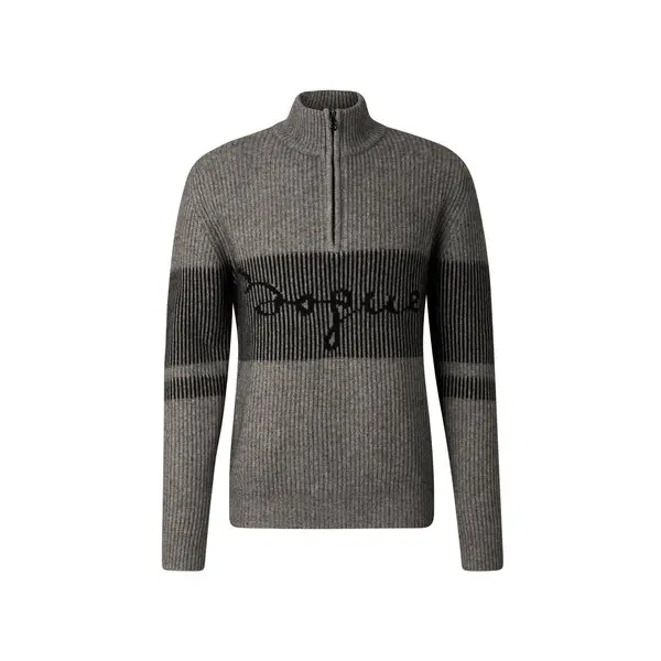 Bogner Loris Logo-jacquard Ribbed Turtleneck - Gray/black