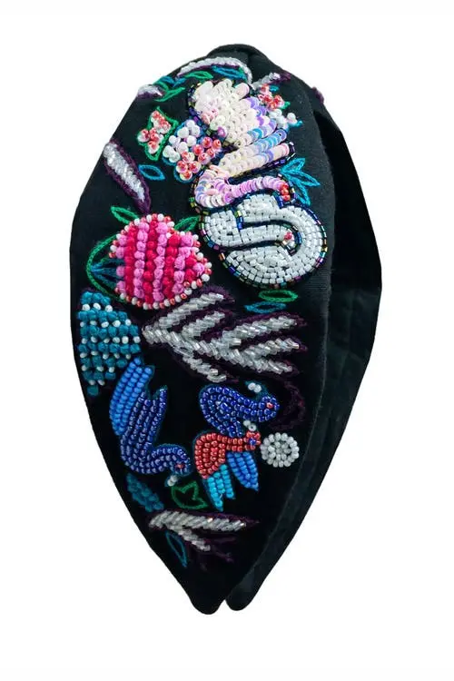 HAIR DRAMA CO Swan Knotted Embellished Headband