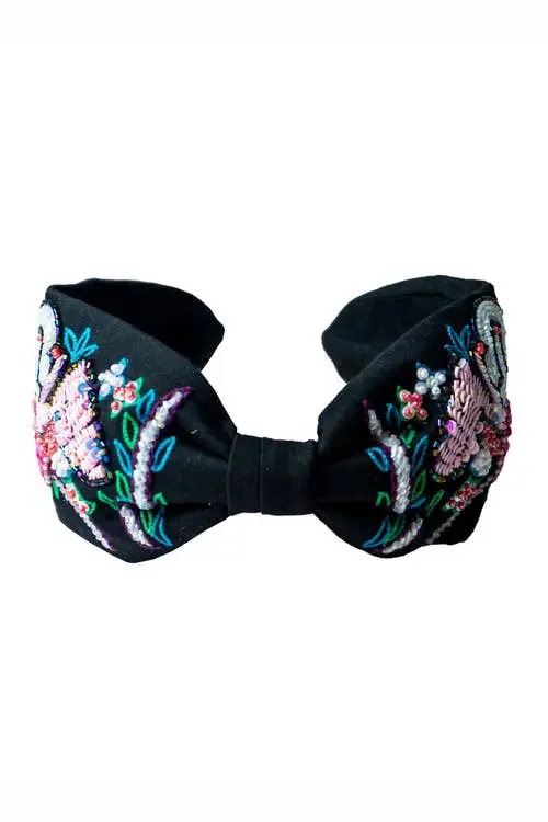 HAIR DRAMA CO Swan Knotted Embellished Headband