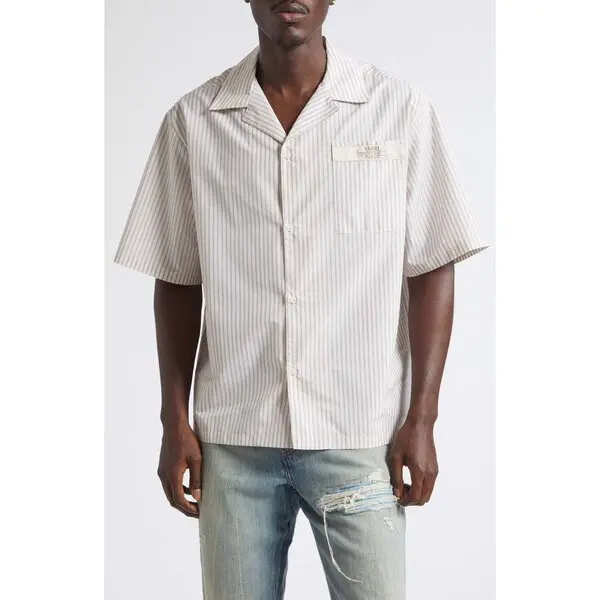 Amiri Spirit Popl Stripe Pkt Shirt - Alabaster