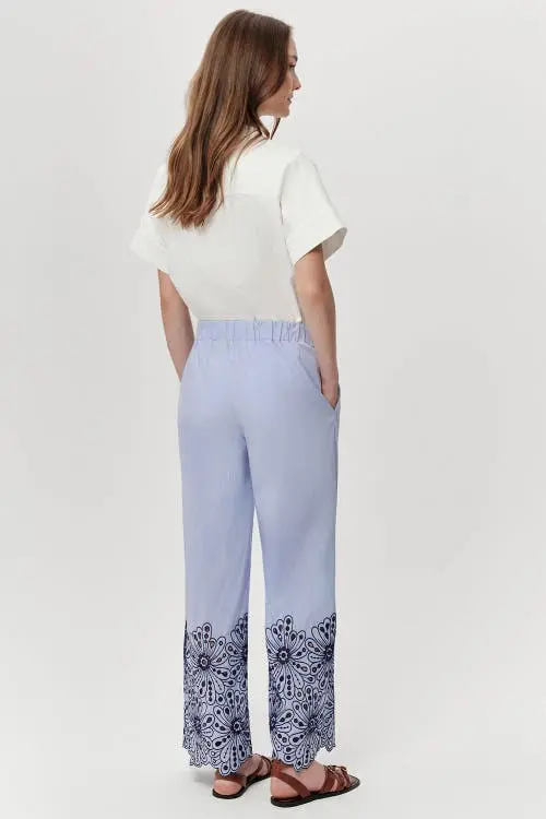 EXQUISE Abrial Elastic Waist Straight Leg Pants