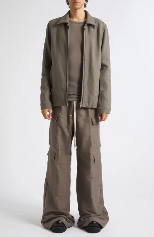 Rick Owens Virgin Wool Flannel Zip Jacket