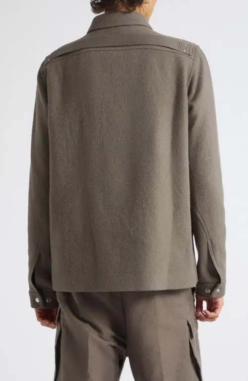 Rick Owens Virgin Wool Flannel Zip Jacket