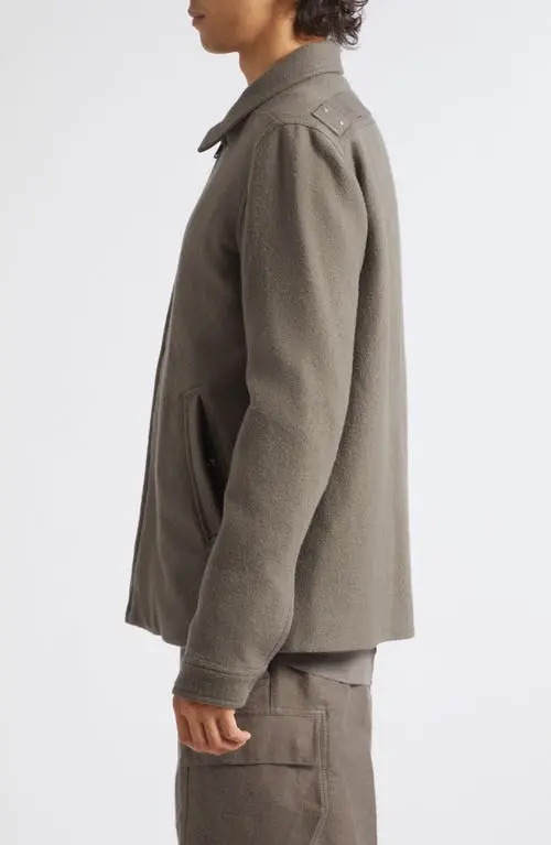 Rick Owens Virgin Wool Flannel Zip Jacket