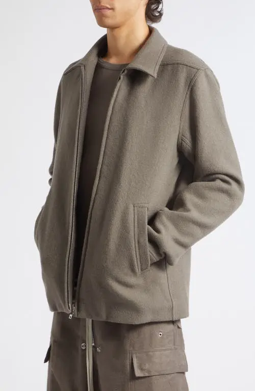 Rick Owens Virgin Wool Flannel Zip Jacket