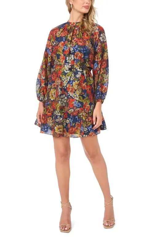 Vince Camuto Floral Long Sleeve Mini Dress