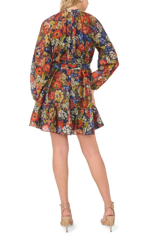 Vince Camuto Floral Long Sleeve Mini Dress