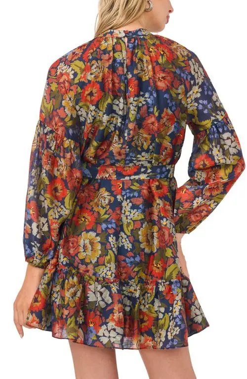 Vince Camuto Floral Long Sleeve Mini Dress