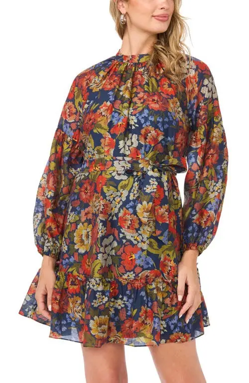 Vince Camuto Floral Long Sleeve Mini Dress