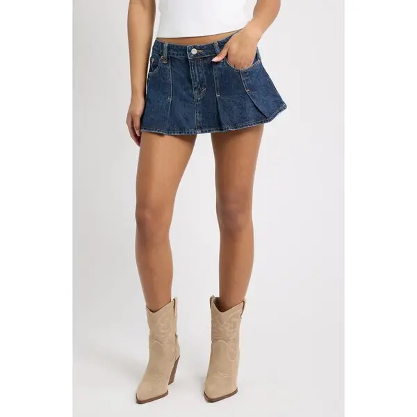 PACSUN Piper Denim Micro Miniskirt - Medium Indigo
