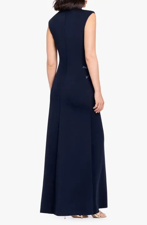 Betsy & Adam Sequin Appliqué Scuba Gown