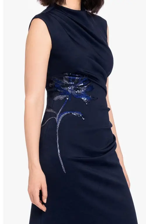 Betsy & Adam Sequin Appliqué Scuba Gown