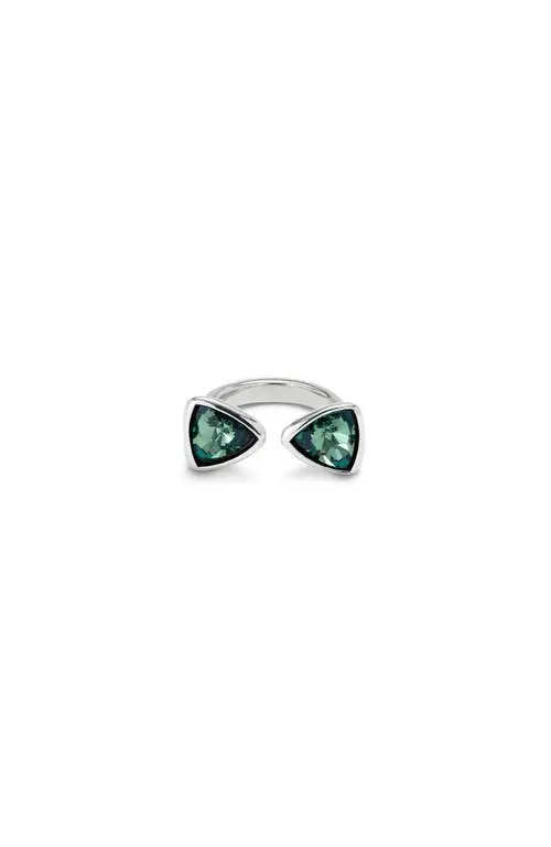 UNODE50 Statement Ring With Green Crystals