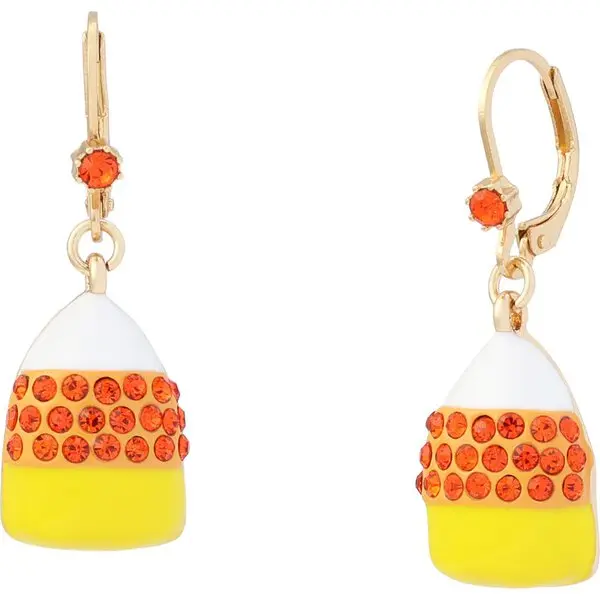 Betsey Johnson Candy Corn Leverback Drop Earrings