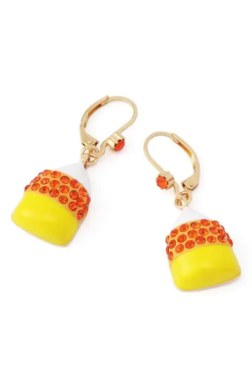 Betsey Johnson Candy Corn Leverback Drop Earrings