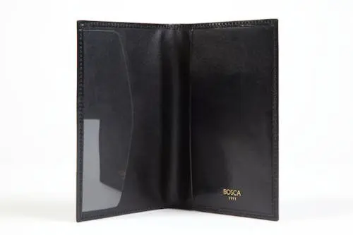 Bosca Old Leather Passport Case - Black