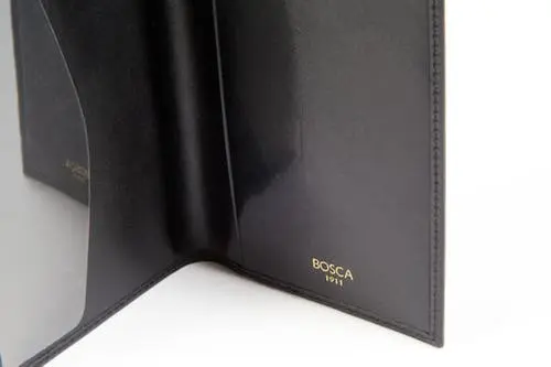 Bosca Old Leather Passport Case - Black