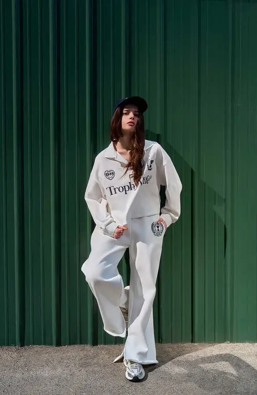 BRIDEMERCH Trophy Wife" Boxy Cropped Rugby Long Sleeve