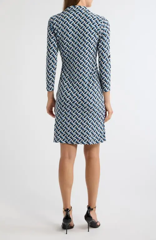 Anne Klein Geometric Print Wrap Dress