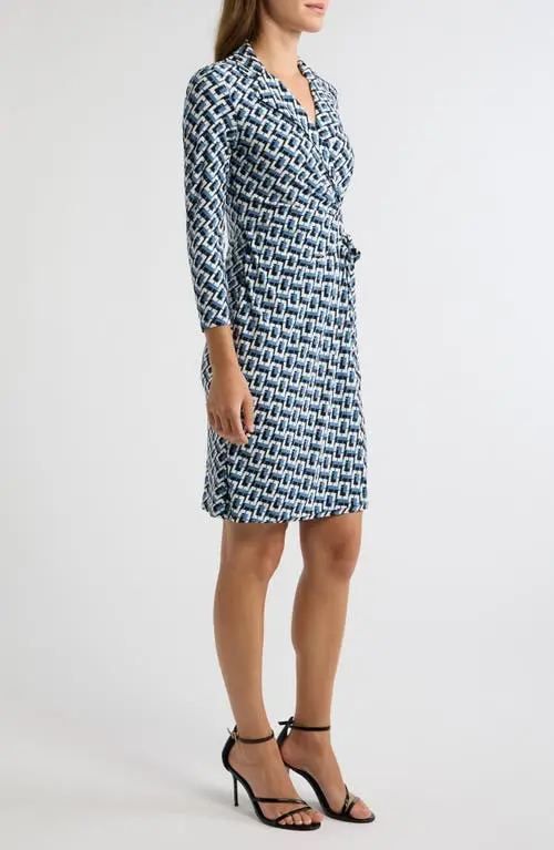 Anne Klein Geometric Print Wrap Dress