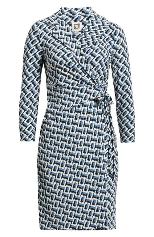 Anne Klein Geometric Print Wrap Dress