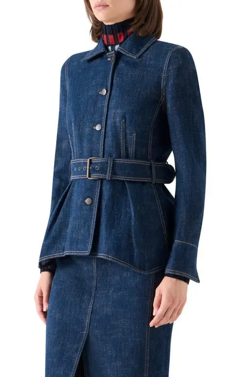 Akris Winter Denim Peplum Jacket