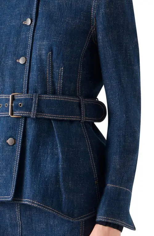 Akris Winter Denim Peplum Jacket