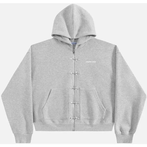 AELFRIC EDEN Boxy Metal Toggle-zip Up Hoodie
