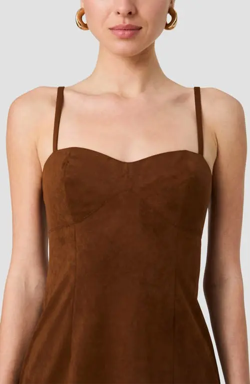 French Connection Sonja Faux Suede Sweetheart Neck Midi Dress