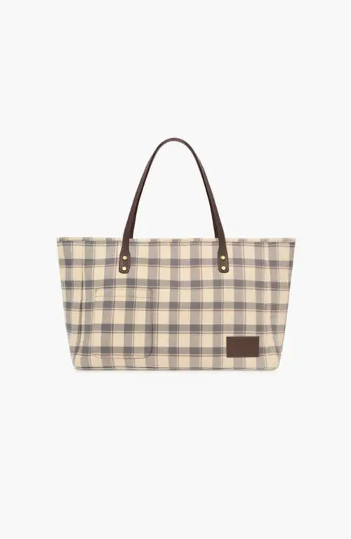 ODDLI Plaid Tote Bag With Leather Straps - Florence