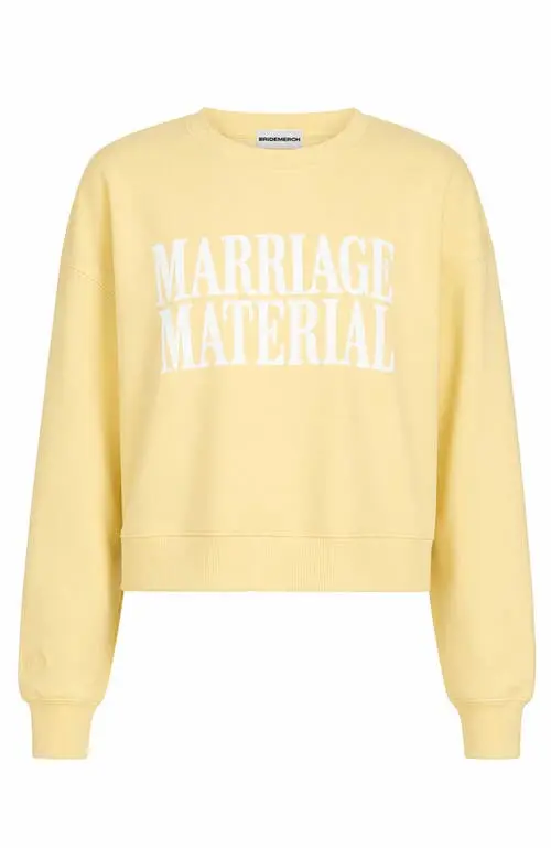 BRIDEMERCH Marriage Material Collection Crop Crew Sweatshirt