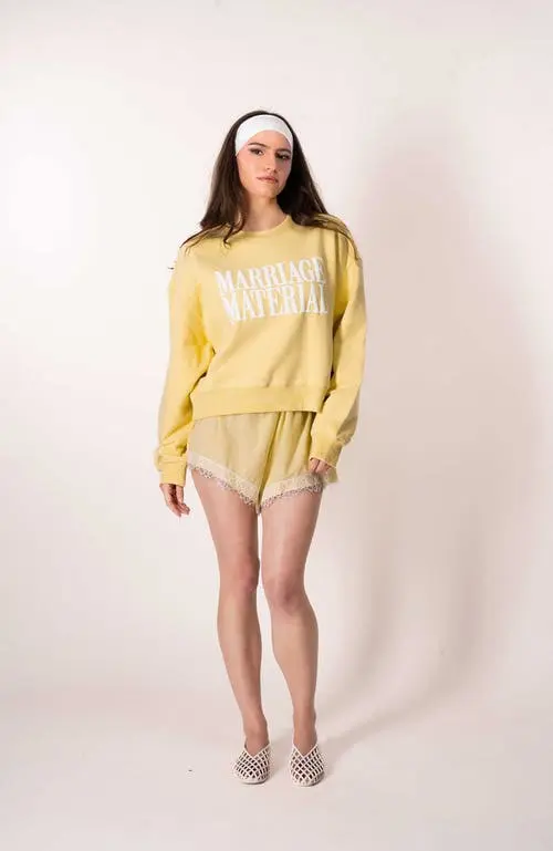 BRIDEMERCH Marriage Material Collection Crop Crew Sweatshirt
