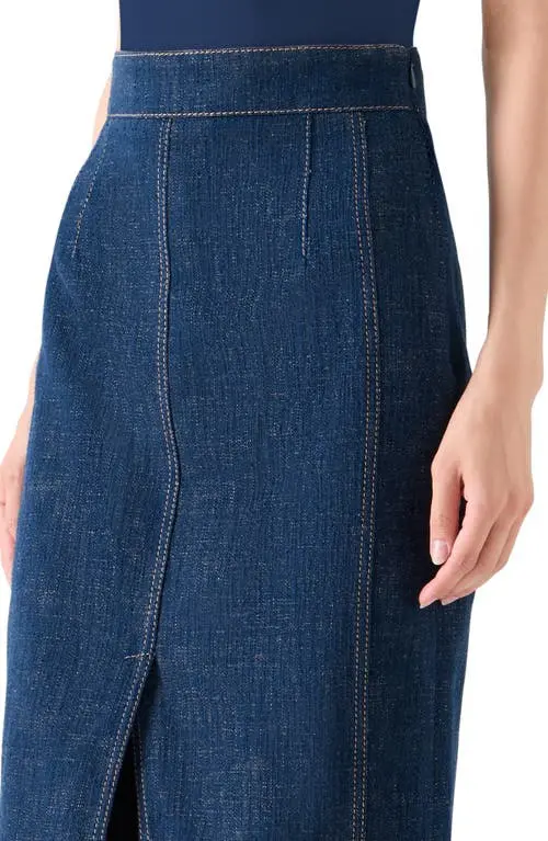 Akris High Waist Denim Pencil Skirt