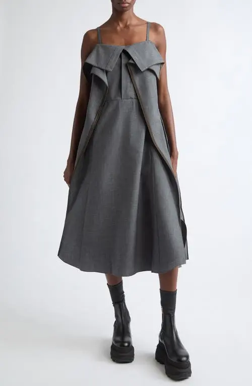 Sacai Suiting Midi Dress - Gray