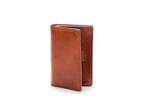 Bosca Dolce Full Gusset 2 Pocket Card Case With Id - Amber