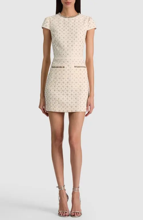 Alice + Olivia Cade Embellished Cap Sleeve Mini Dress