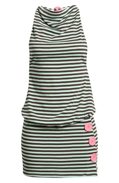 JADED LONDON Striped Button Trim Mini Dress