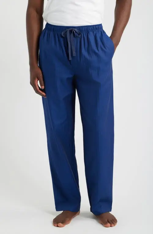 Majestic International Signature Herringbone Cotton Pajama Pants - True Blue