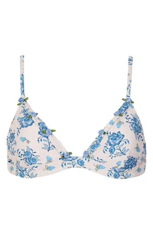 Agua Bendita Lisa Rose Detail Triangle Bikini Top